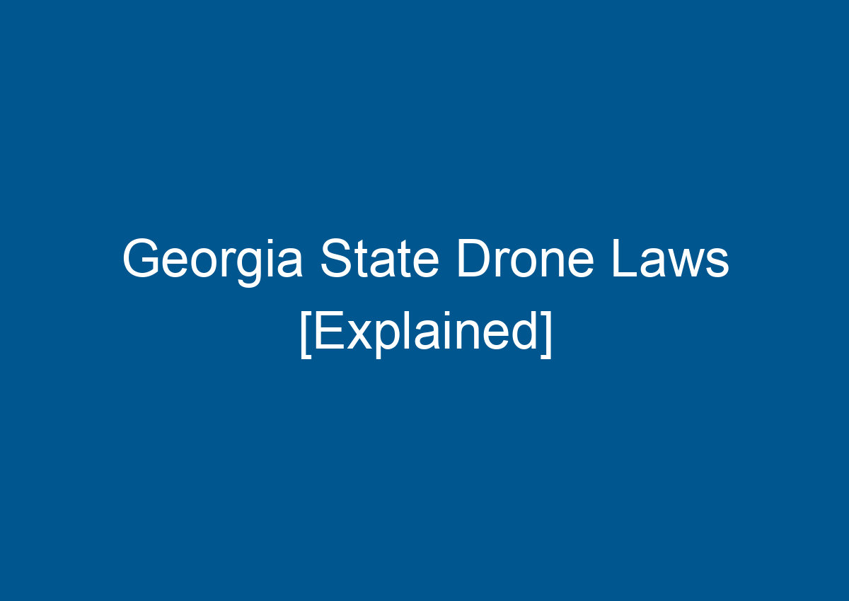 Georgia State Drone Laws [Explained] - Digitalhow