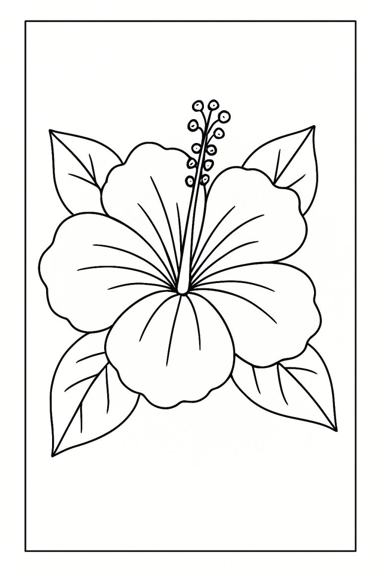 Hibiscus Flower Coloring Pages For Creative And Relaxing Activities ...