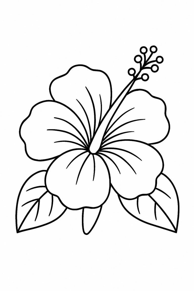 Hibiscus Flower Coloring Pages For Creative And Relaxing Activities ...