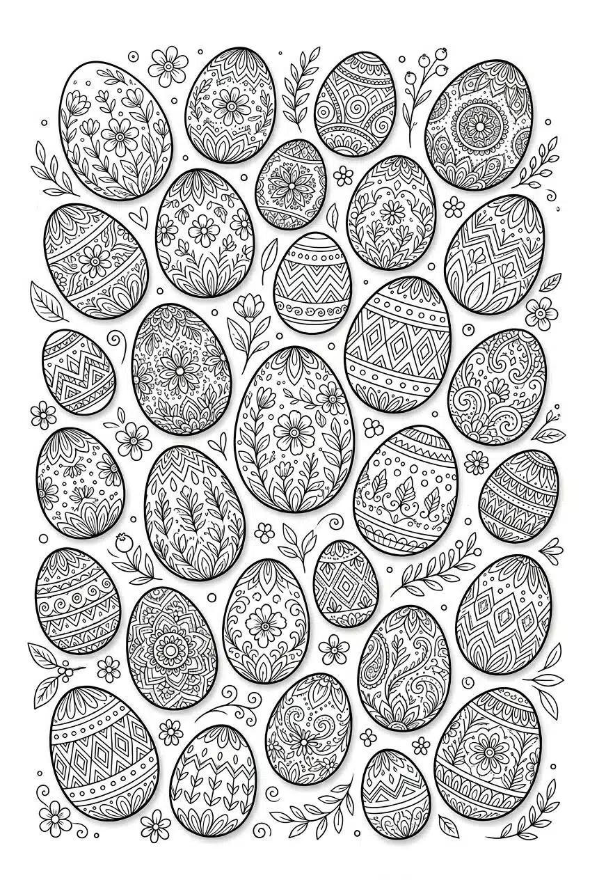 Easter Egg Coloring Pages Free Printable: 5 Fun Designs For Kids This ...